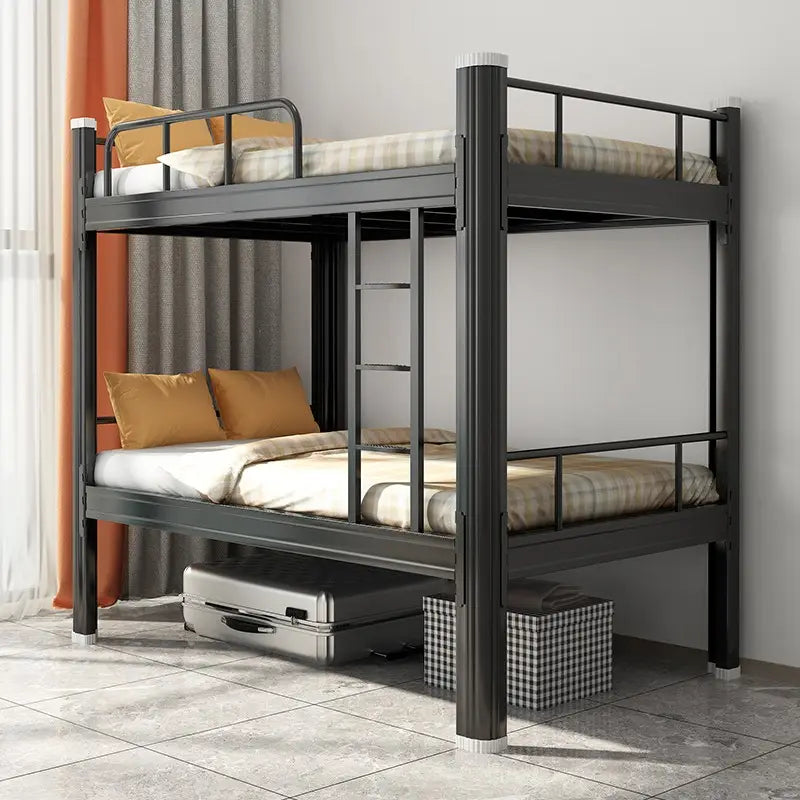 Import Hot Low Price Strong Capacity Adult White Coating Space Saving Furniture Design Double Deck Bedroom Metal Bunk Steel Bed